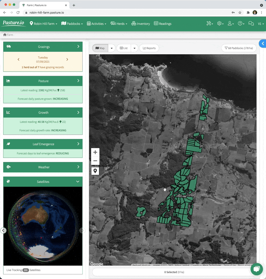 How to select and deselect multiple paddocks?